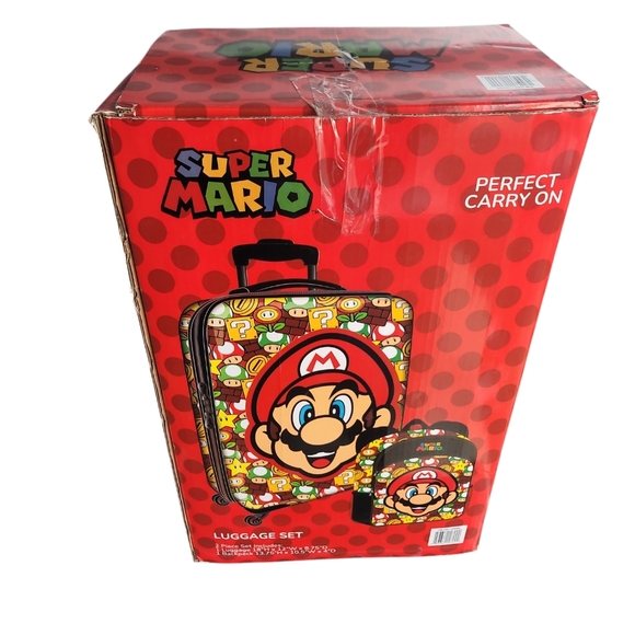 Nintendo | Other | Super Mario Carryon Luggage Set | Poshmark